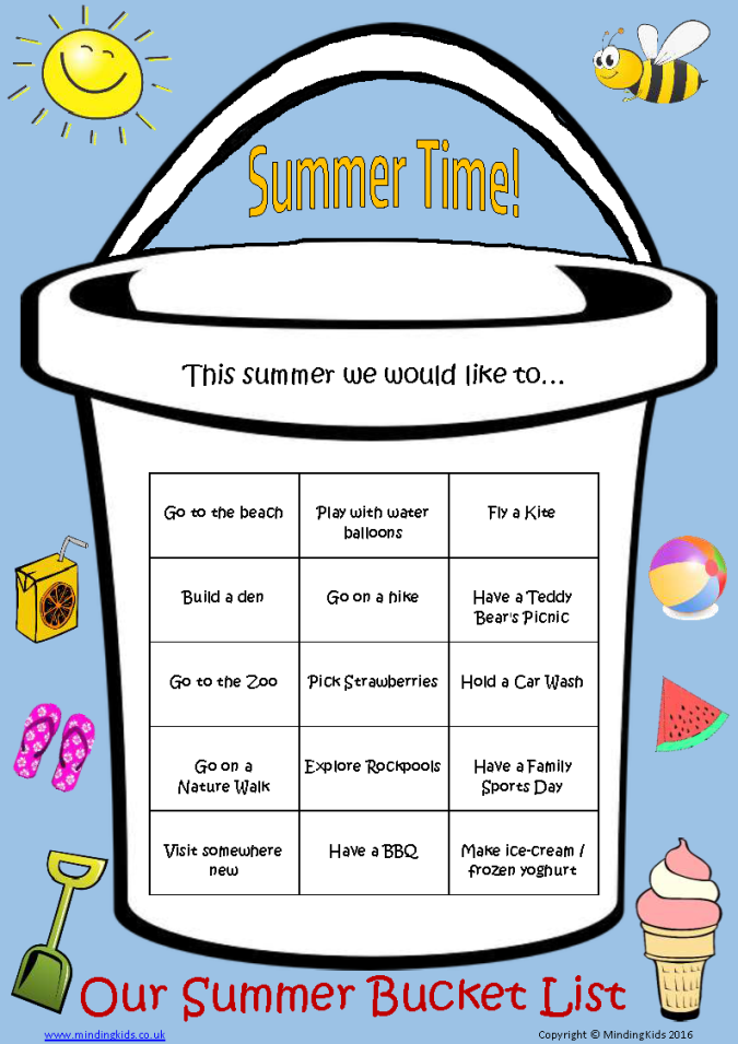 Kids Summer Bucket List Kids Summer Bucket List